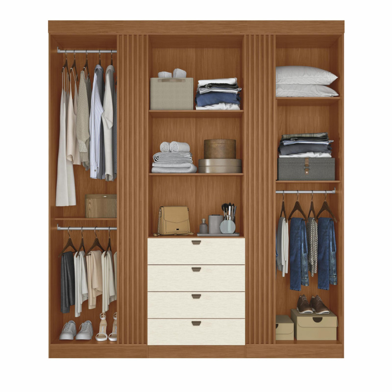 ROPERO AURORA 4.4 CON ESPEJO JATOBA / ARENA