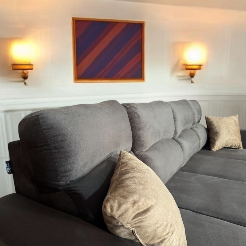 SOFA SAN LORENZO 3 + CHAISE MARRON